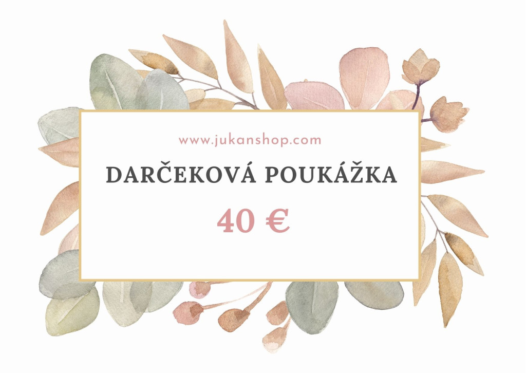 Darčeková poukážka v hodnote 40 Eur obchod s kreatívnym materiálom